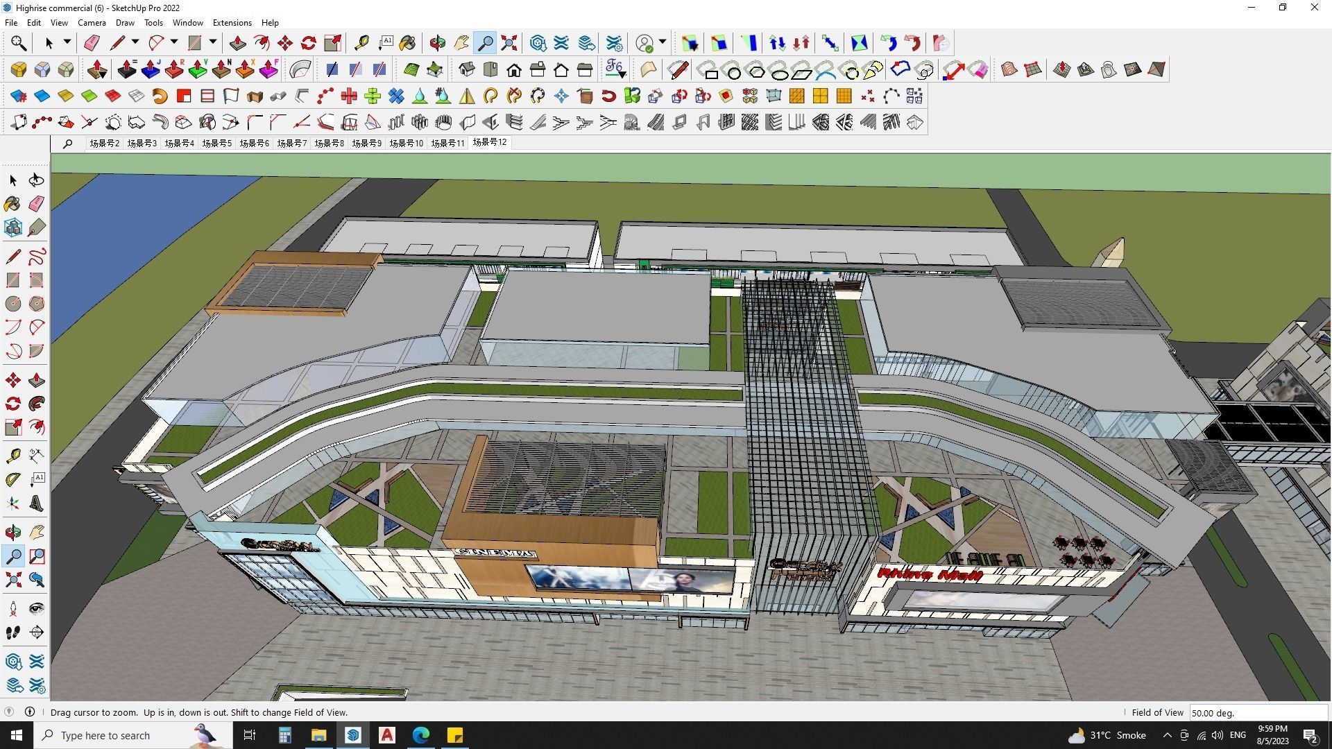 office building shopping mall sketchup model 3D model | CGTrader