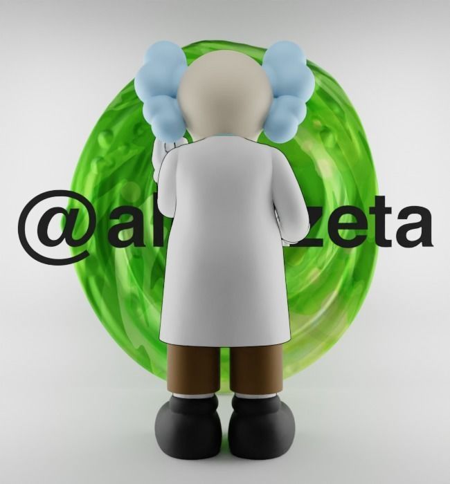 3D model Kaws Rick Sanchez x Morty Smith Middle Finger Textured VR / AR ...