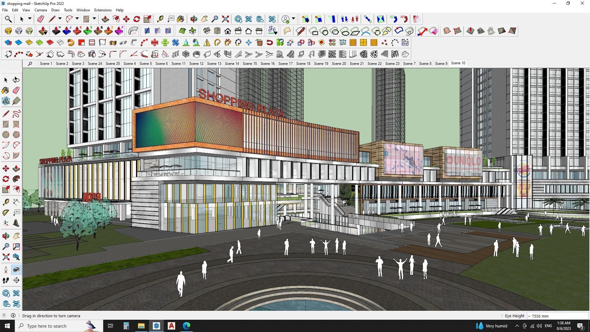 Sketchup Shopping mall with apartments 3D model | CGTrader