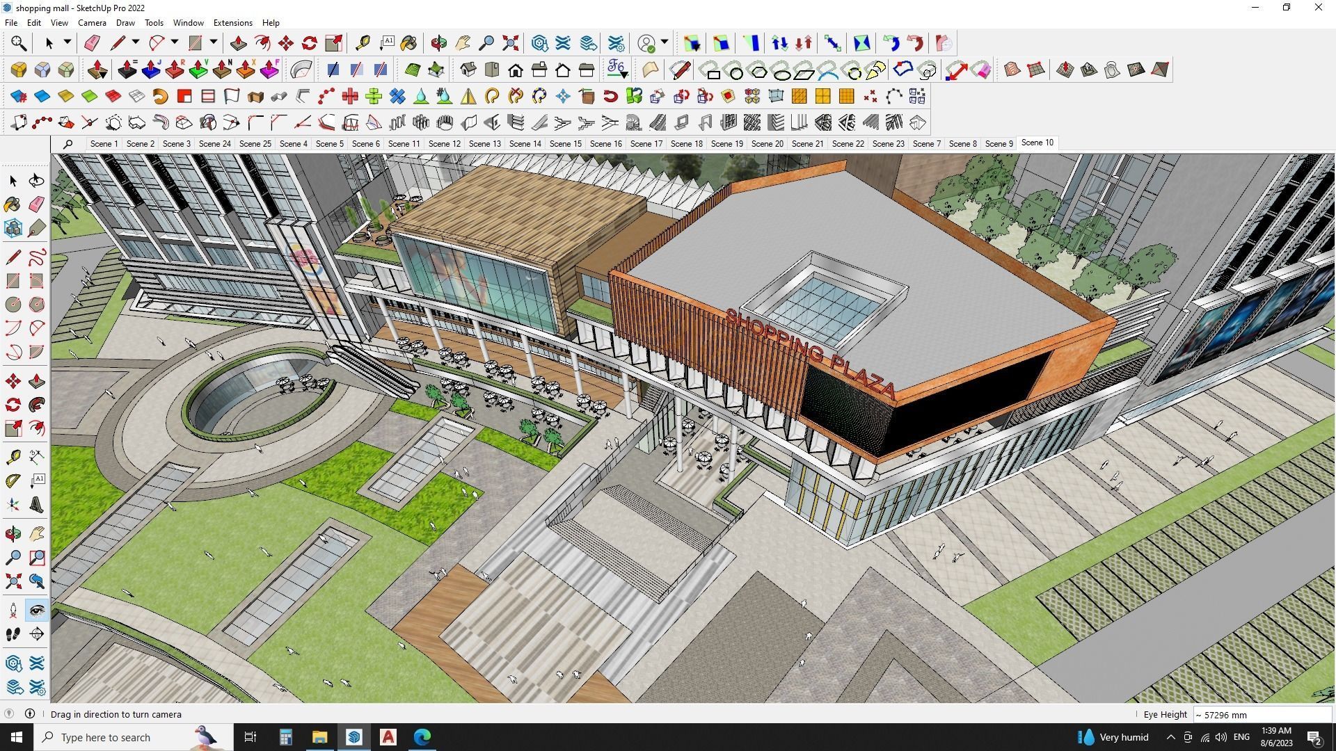 Sketchup Shopping mall with apartments 3D model | CGTrader