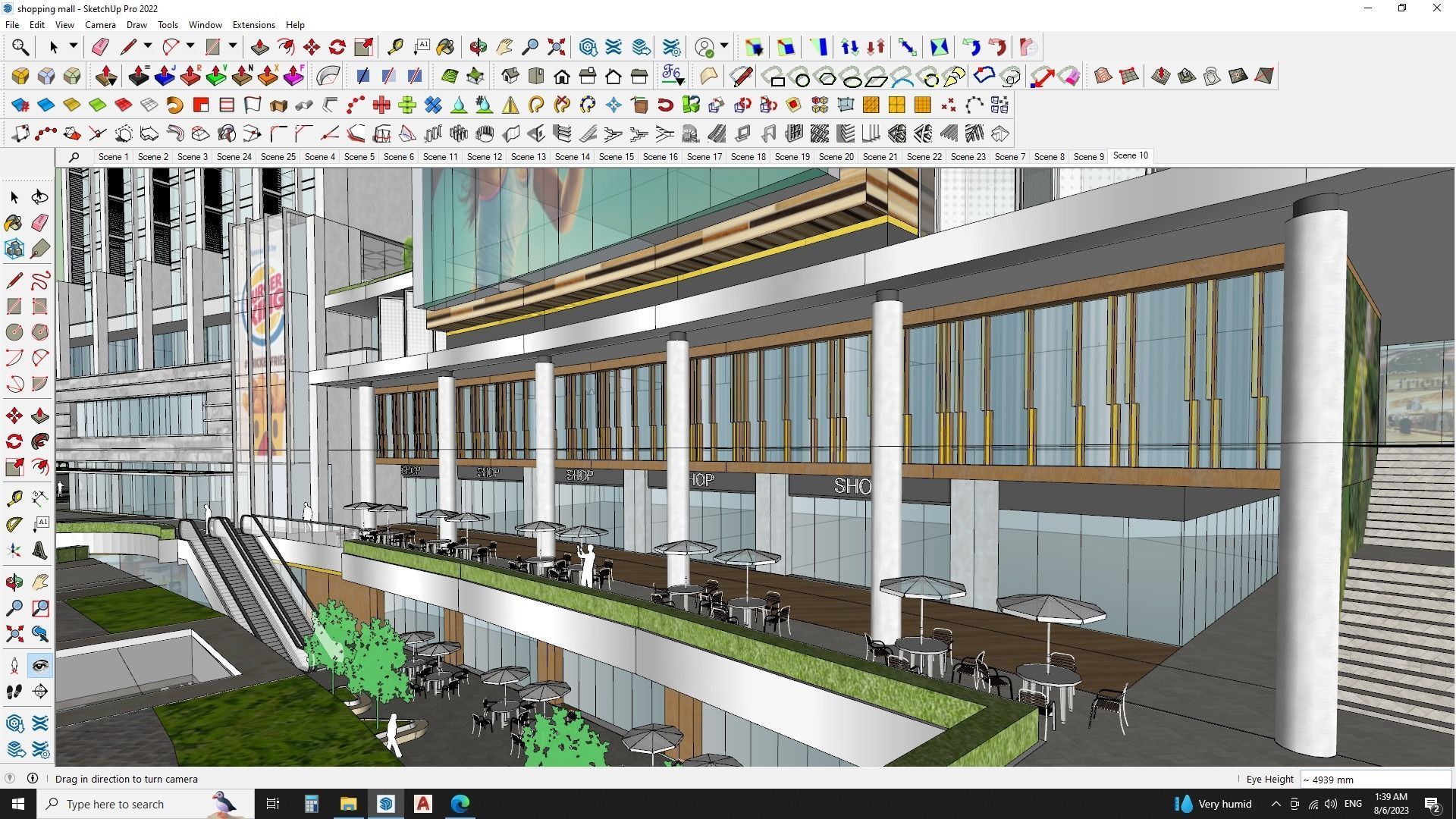 Sketchup Shopping mall with apartments 3D model | CGTrader
