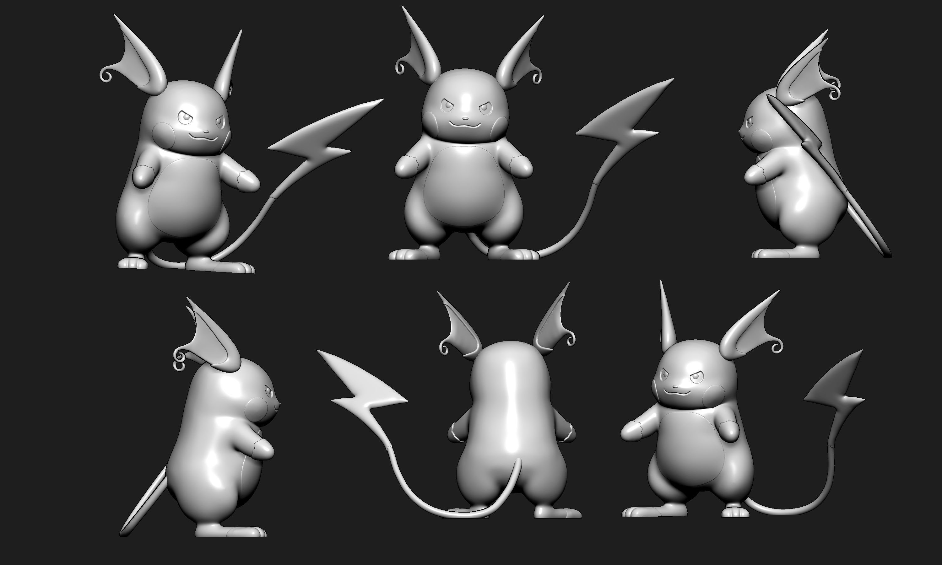 Pokemon - Raichu with 2 poses 3D model 3D printable | CGTrader