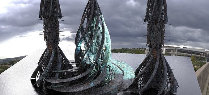 London Crystal Shard 2 Towers 3D model | CGTrader