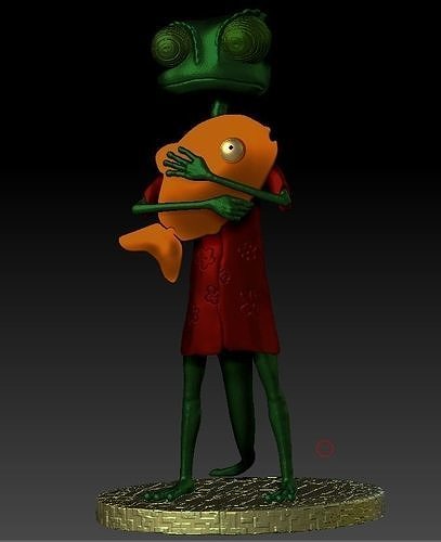 Rango and his fish 3D model 3D printable | CGTrader