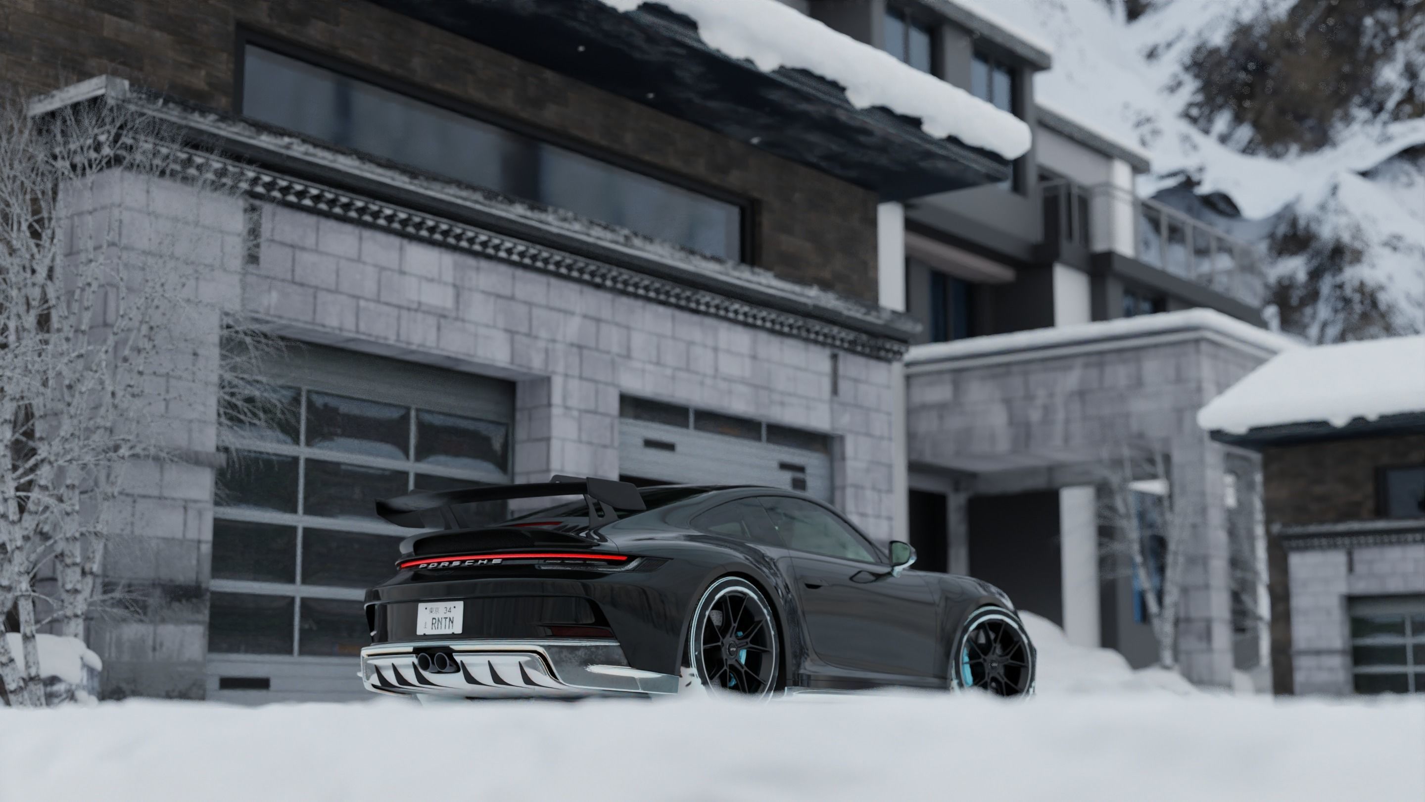Automotive Snow Render Scene 3D Blender File Textured 3D model | CGTrader