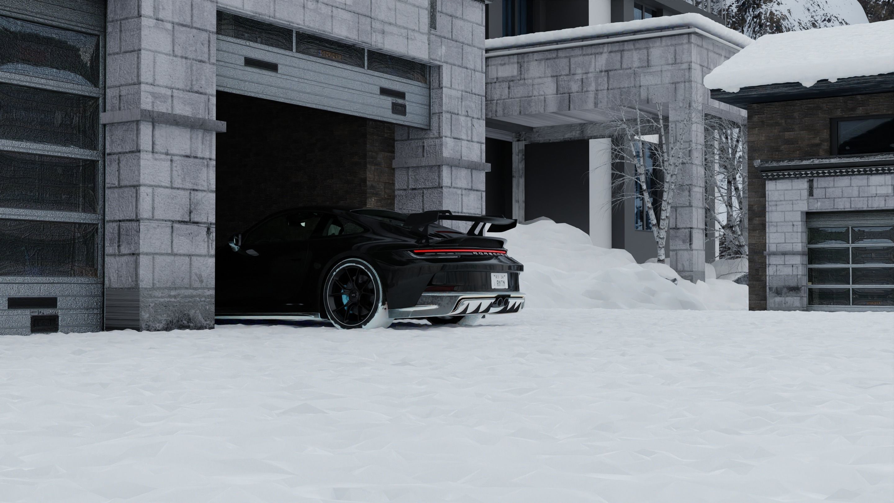 Automotive Snow Render Scene 3D Blender File Textured 3D model | CGTrader