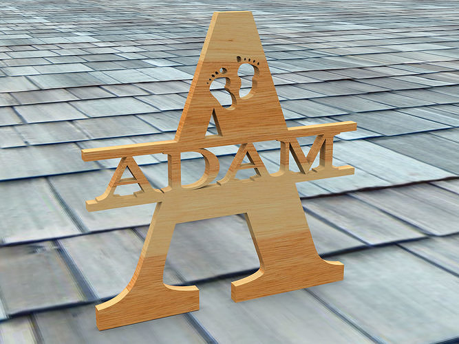 Wooden kid name decor ADAM 3D model | CGTrader