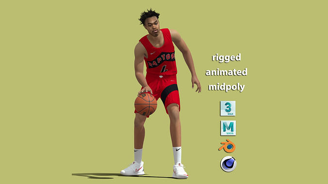 3D rigged Scottie Barnes Toronto Raptors NBA 3D model animated rigged ...