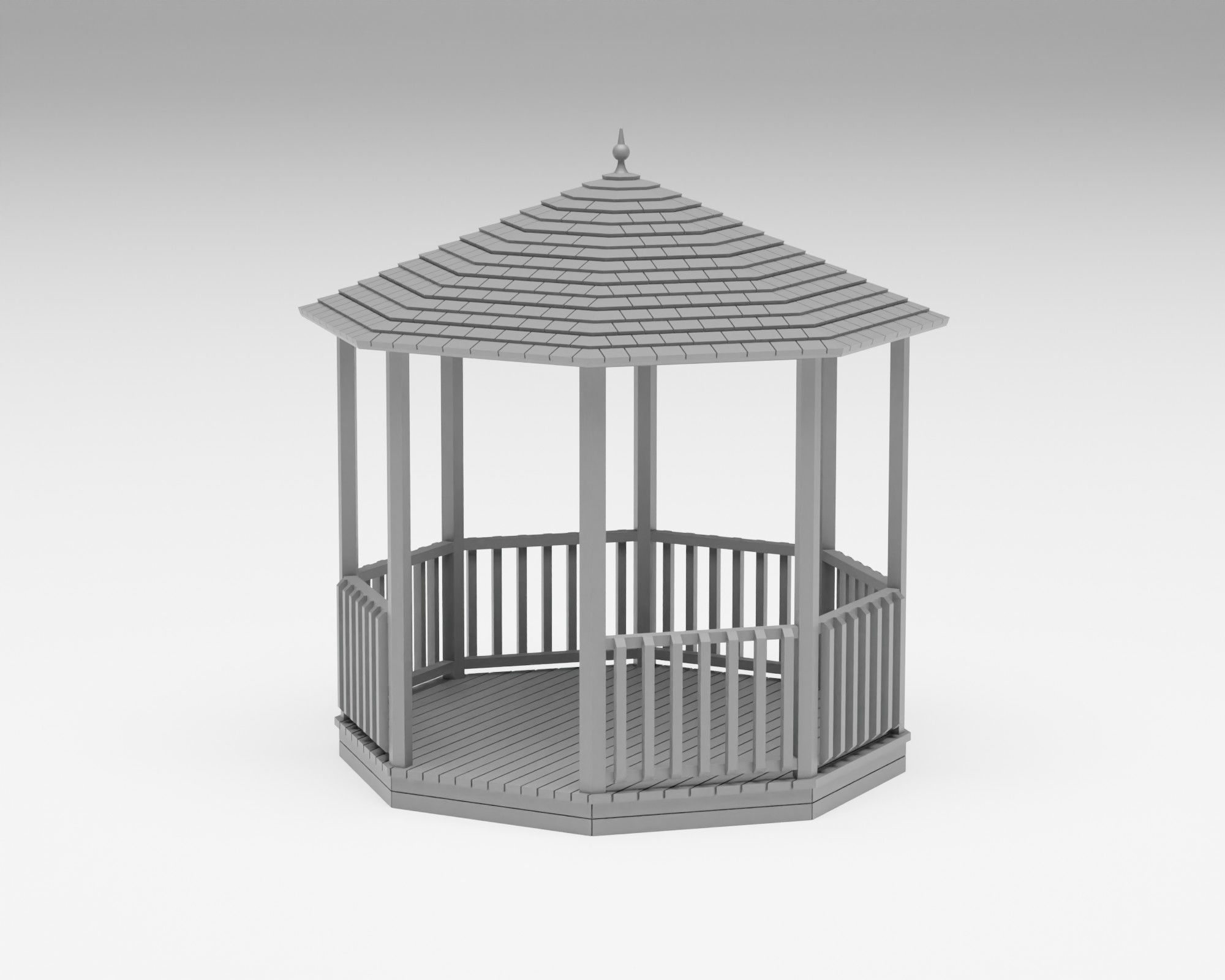 Park benches pack - benches picnic tables and gazebo H0 scale 3D model ...