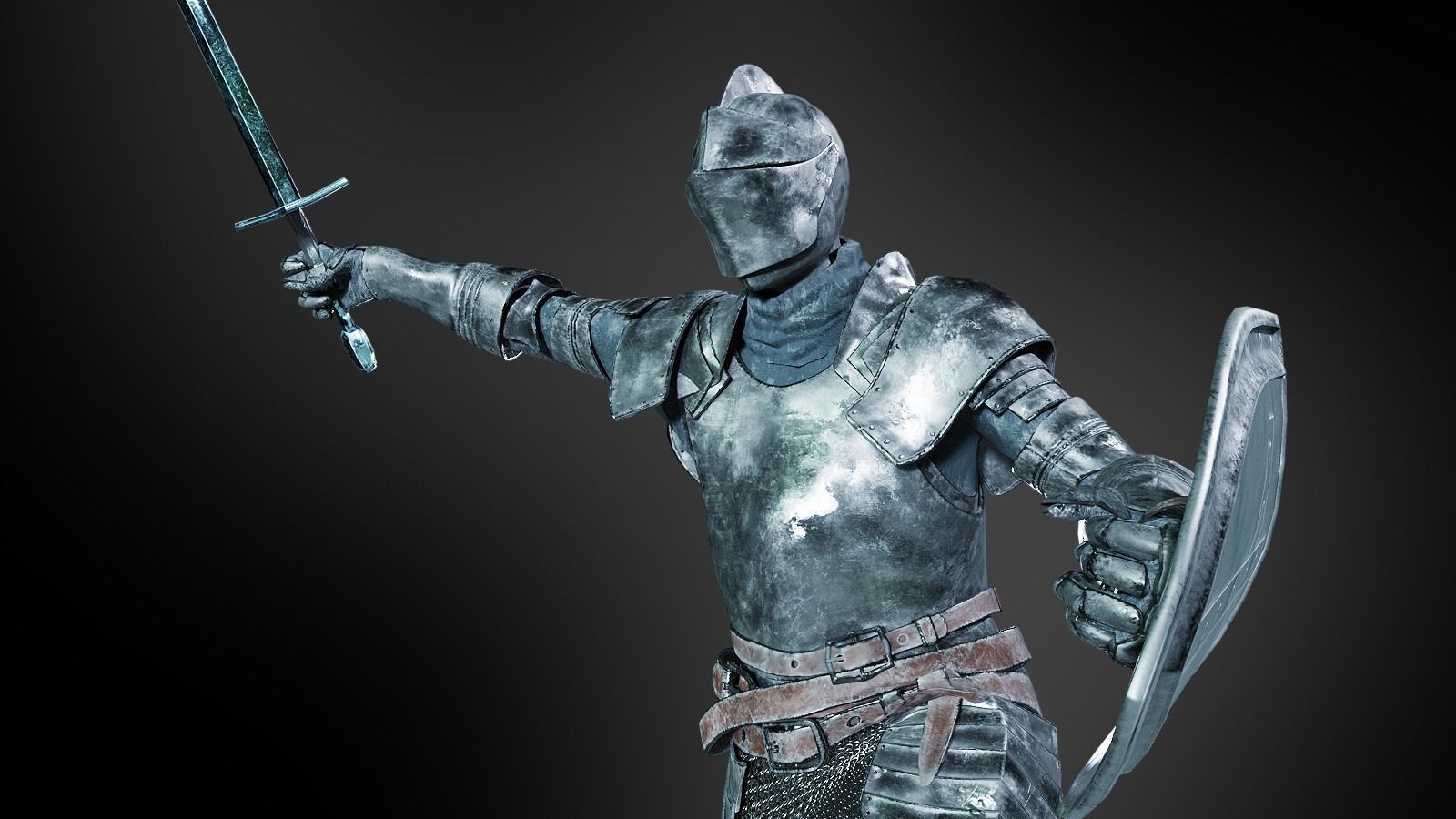 3D model game-ready rigged realistic medieval knight vol2 VR / AR / low ...
