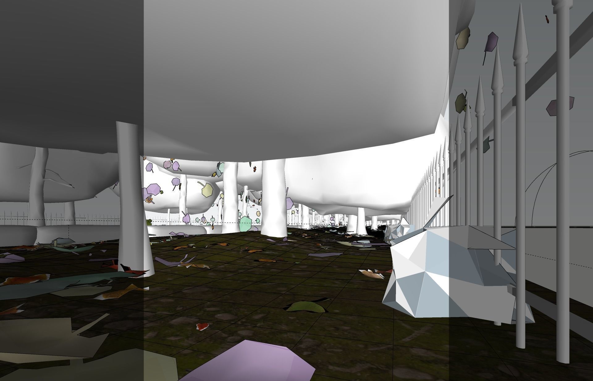 Autumn Road - Full Model Sketchup - V-ray Render 3D model | CGTrader