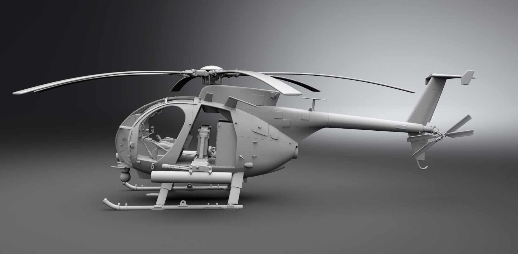 AH6m Little Bird Scale model 3D model 3D printable | CGTrader