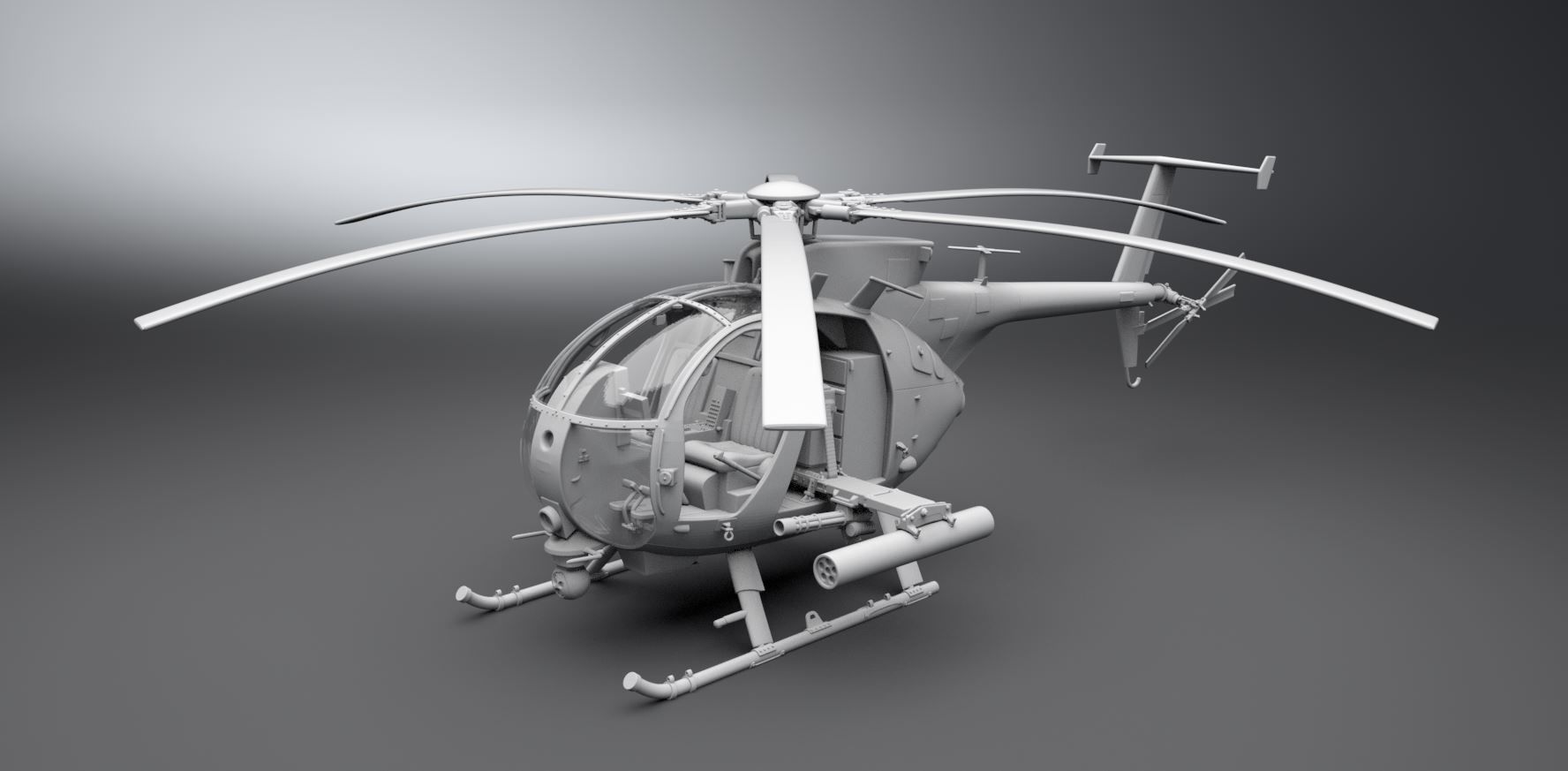 AH6m Little Bird Scale model 3D model 3D printable | CGTrader