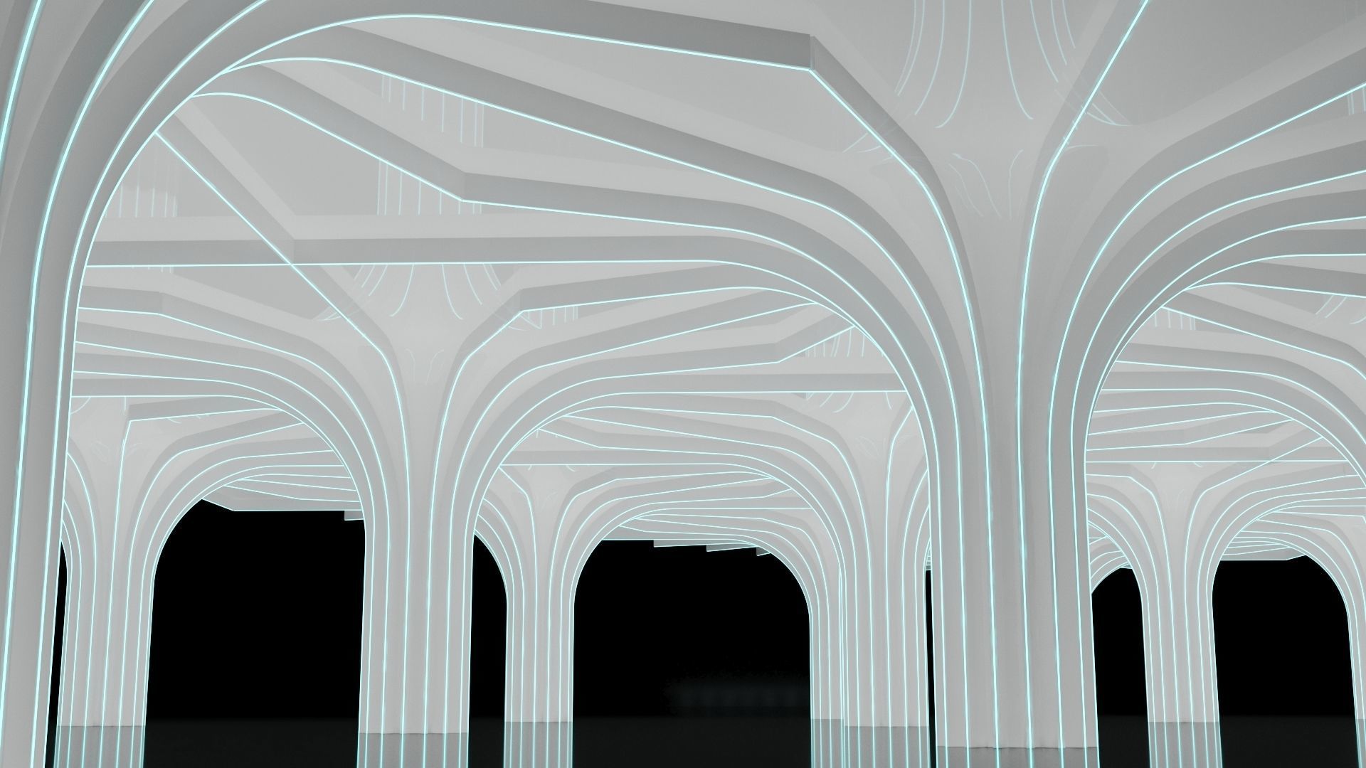 Futuristic Parametric Architecture - Webbed Shade Structure 3D model ...