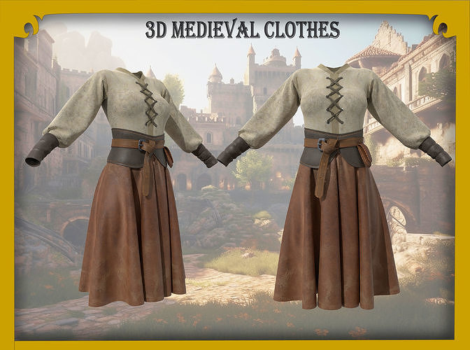 Medieval clothes character clothing 3D model | CGTrader