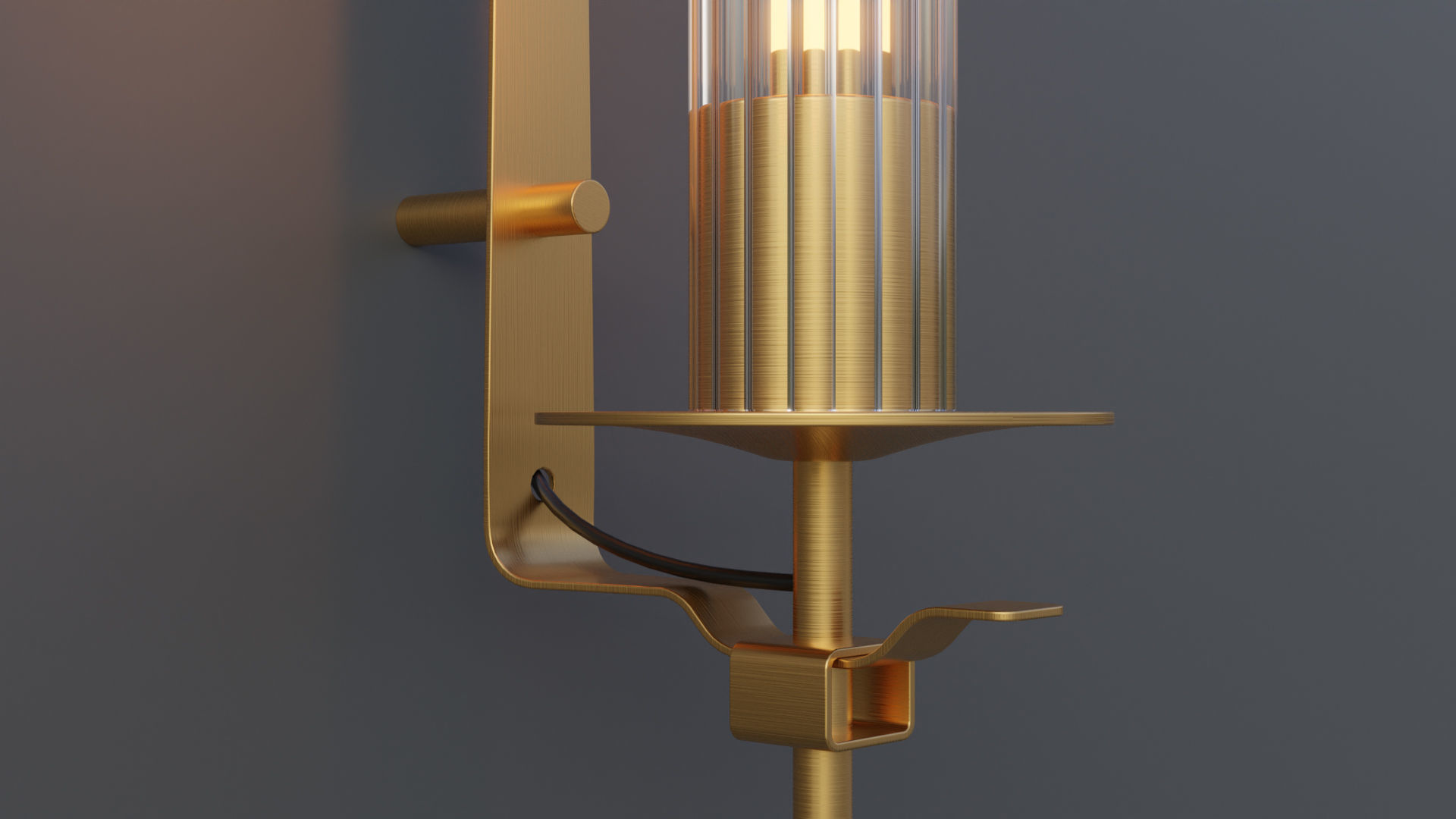 Modern Fluted Glass Wall Sconce 3D model | CGTrader