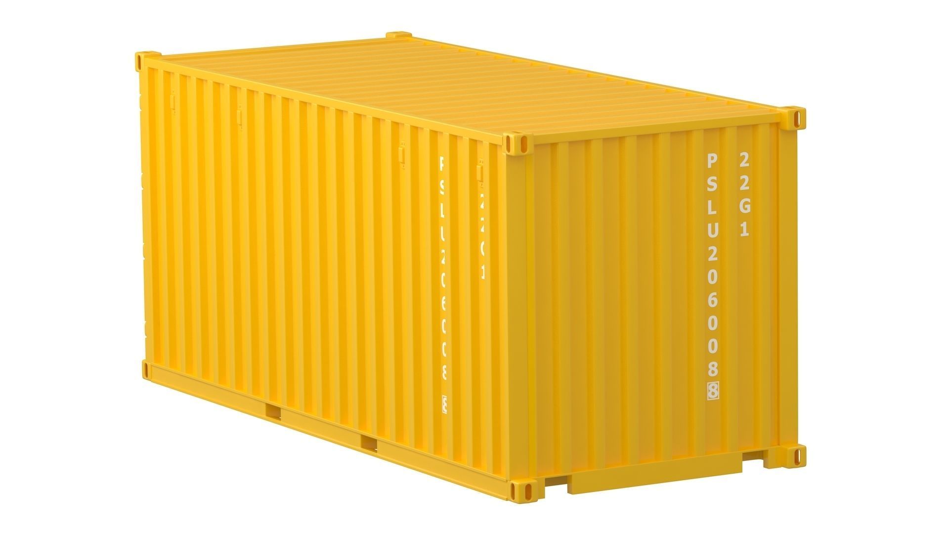20 ft Container Yellow 3D model | CGTrader