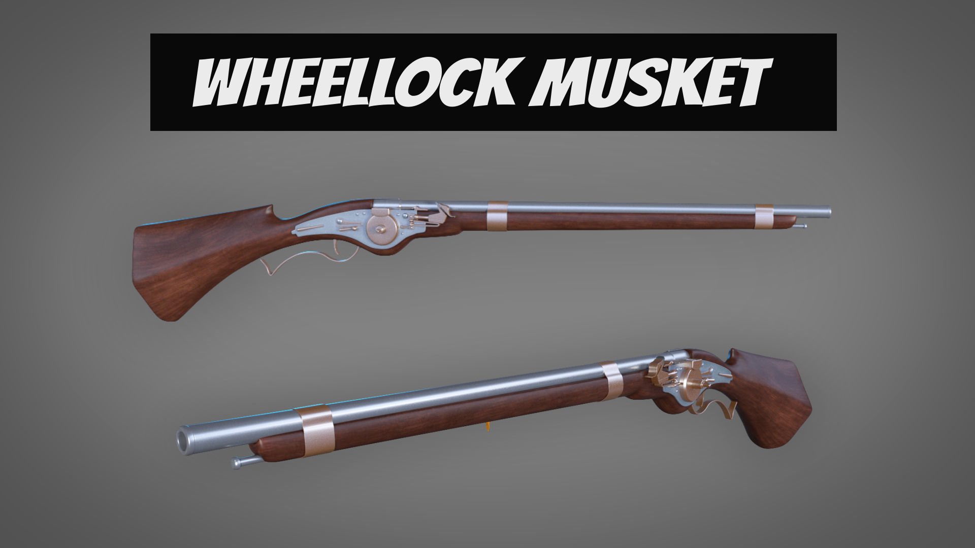 3D model WheelLock Musket Firearm LowPoly 3D Model VR / AR / low-poly ...