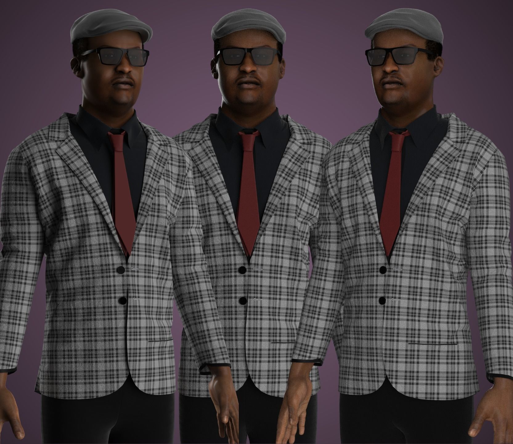 Gangster outfit made with Clo3d 3D model rigged | CGTrader