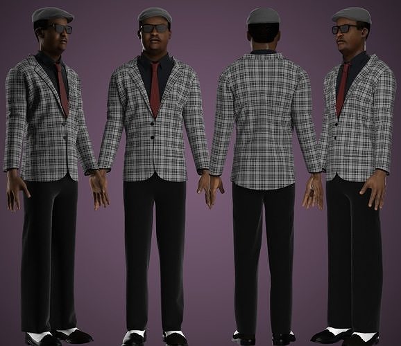 Gangster outfit made with Clo3d 3D model rigged | CGTrader