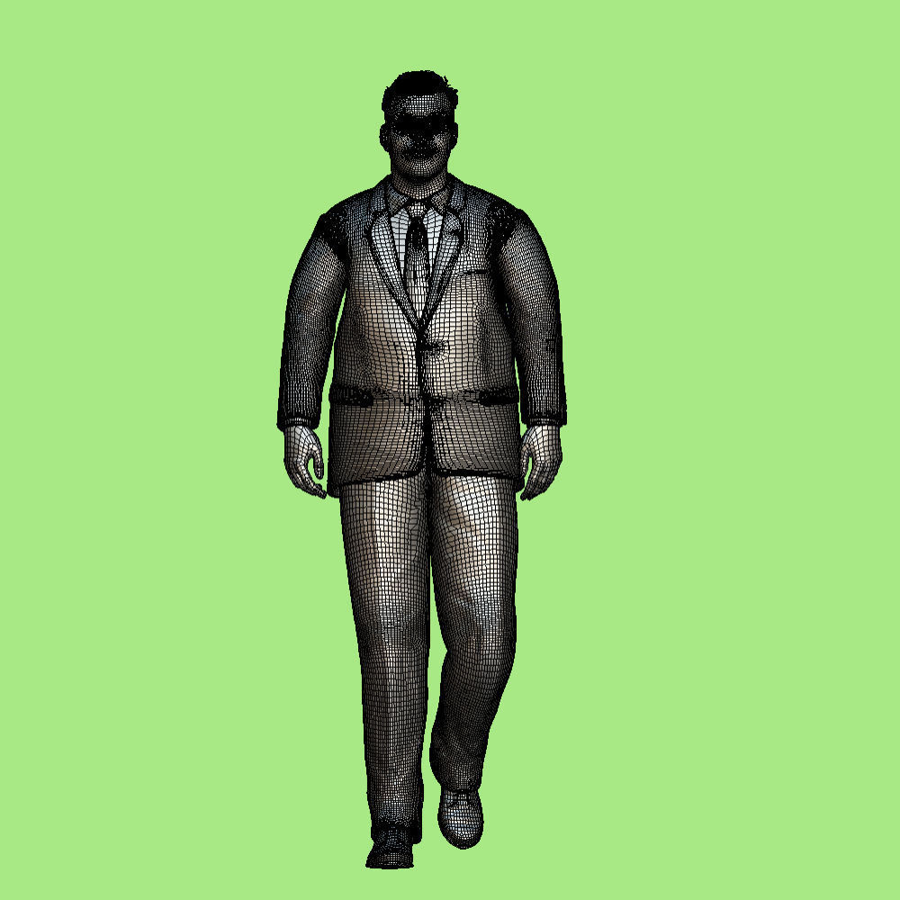 Fat businessman walking animation 3D model animated rigged | CGTrader