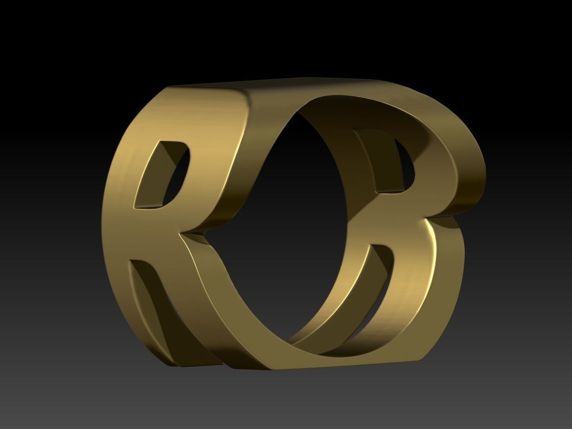 Fancy ring letter R 3D model 3D printable | CGTrader