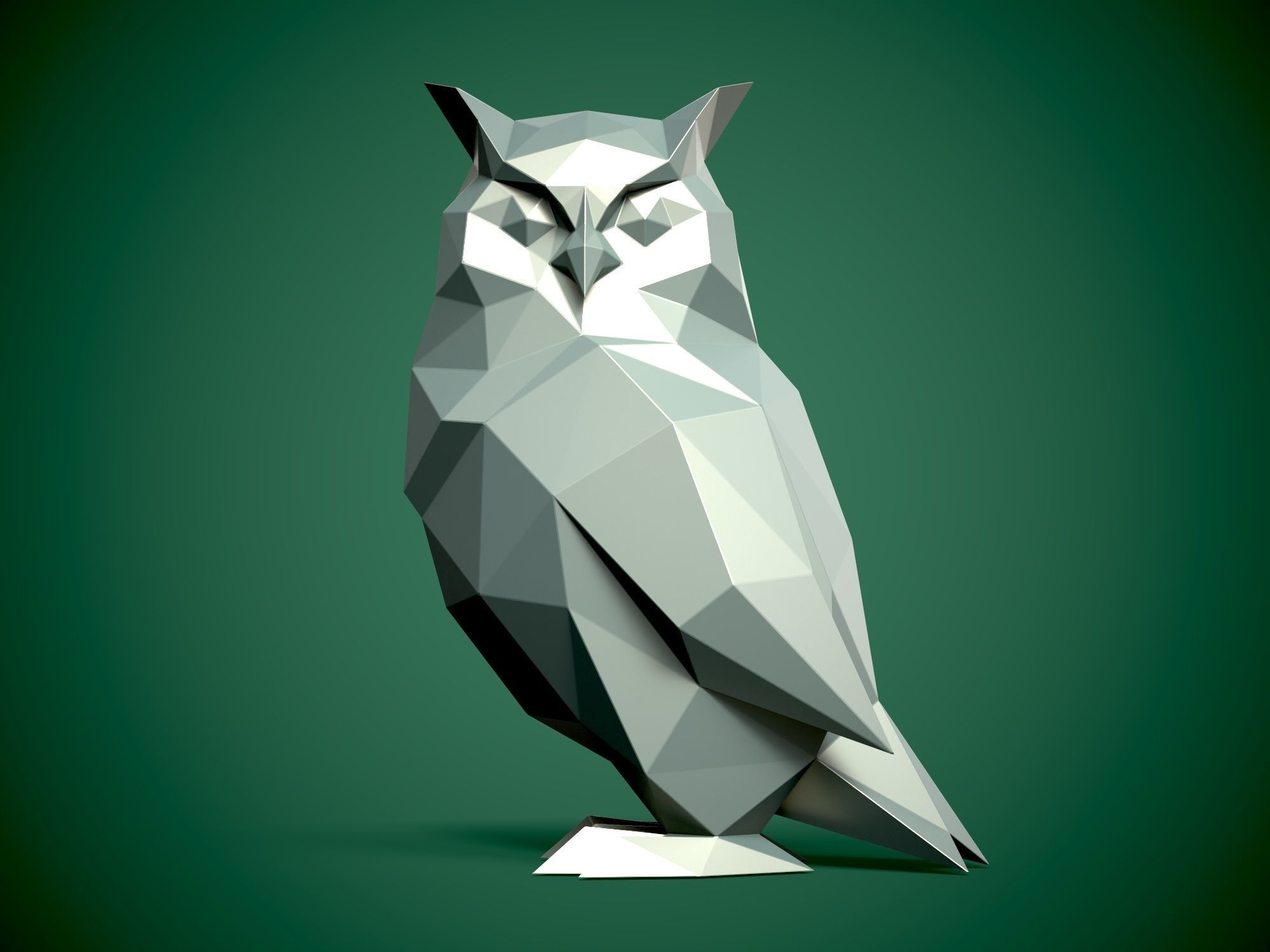 Low Poly style Owl 3d model and Pepakura 3D model 3D printable | CGTrader