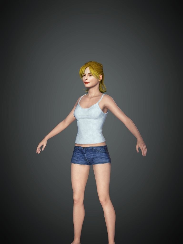 Margot Robbie pose A clothing 3D model | CGTrader