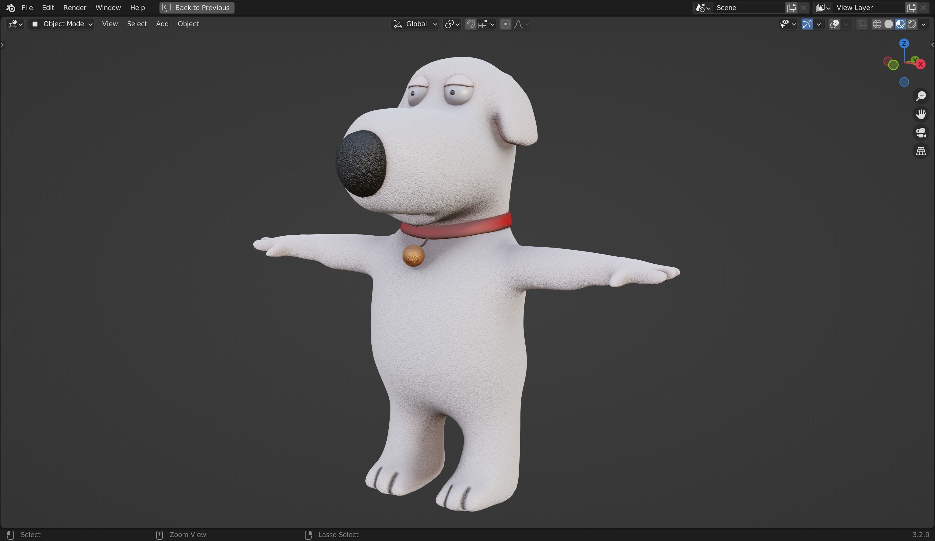 3D model Brian Griffin 3D Dog Model from Family Guy VR / AR / low-poly ...