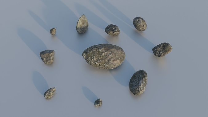 3D model Low Poly River Rocks 01 VR / AR / low-poly | CGTrader