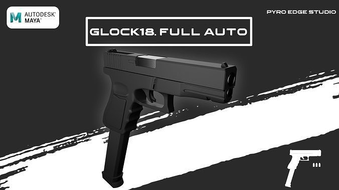 GLOCK18 FULL AUTO FULLY RIGGED 3D model rigged | CGTrader