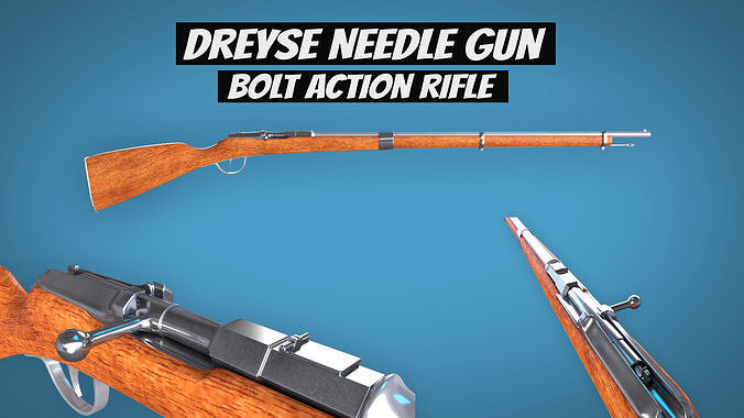 3D model Dreyse Needle Gun Bolt Action Rifle LowPoly Firearm 3D Model ...