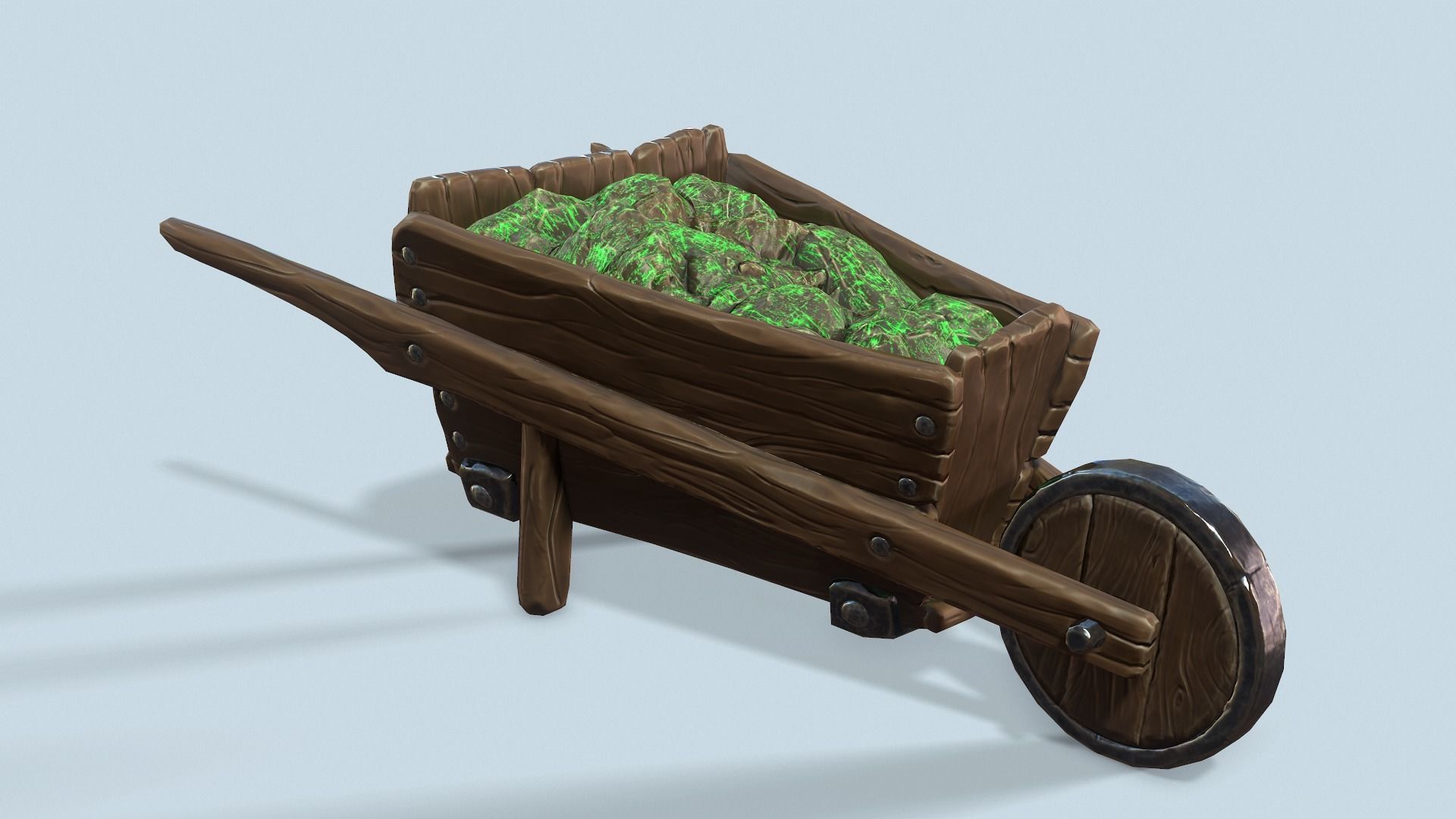 3D model Wooden cart with ore stylized VR / AR / low-poly | CGTrader