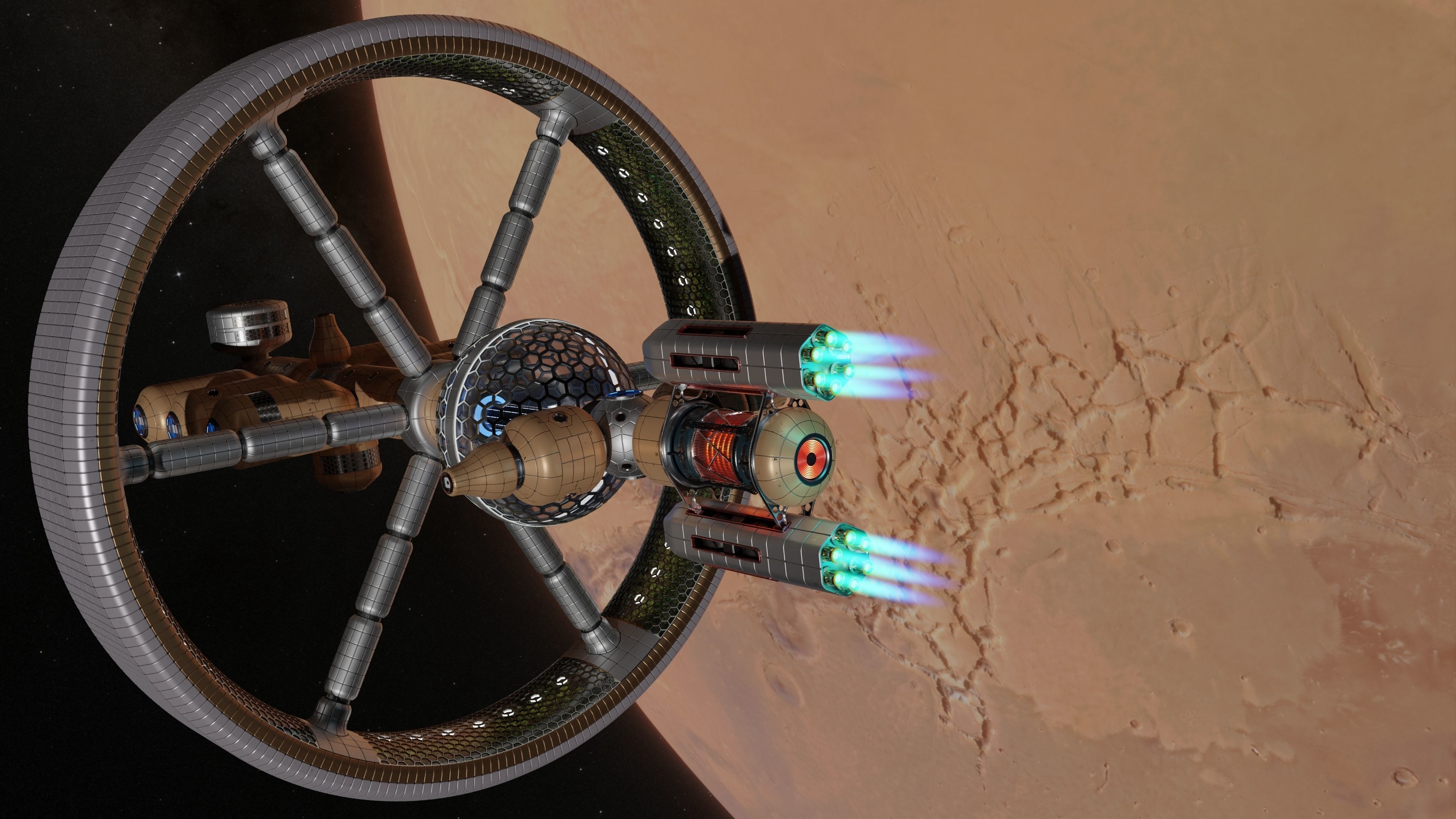 Artificial Gravity Space Ship 3D model animated | CGTrader