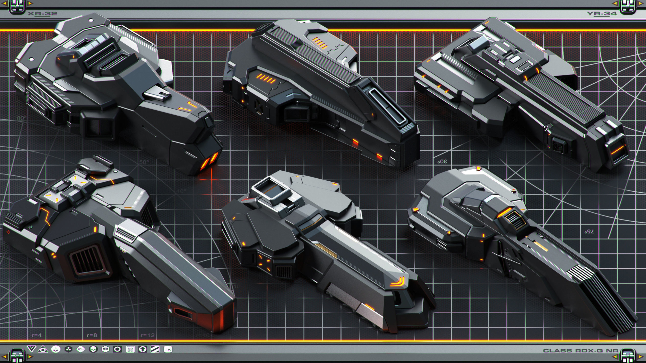 SPACESHIP Sci-Fi Hard Surface KITBASH 350 DETAILS 3D model | CGTrader