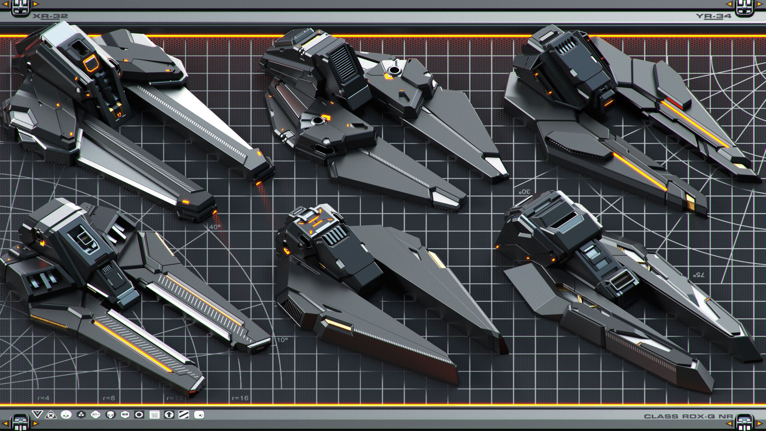 SPACESHIP Sci-Fi Hard Surface KITBASH 350 DETAILS 3D model | CGTrader