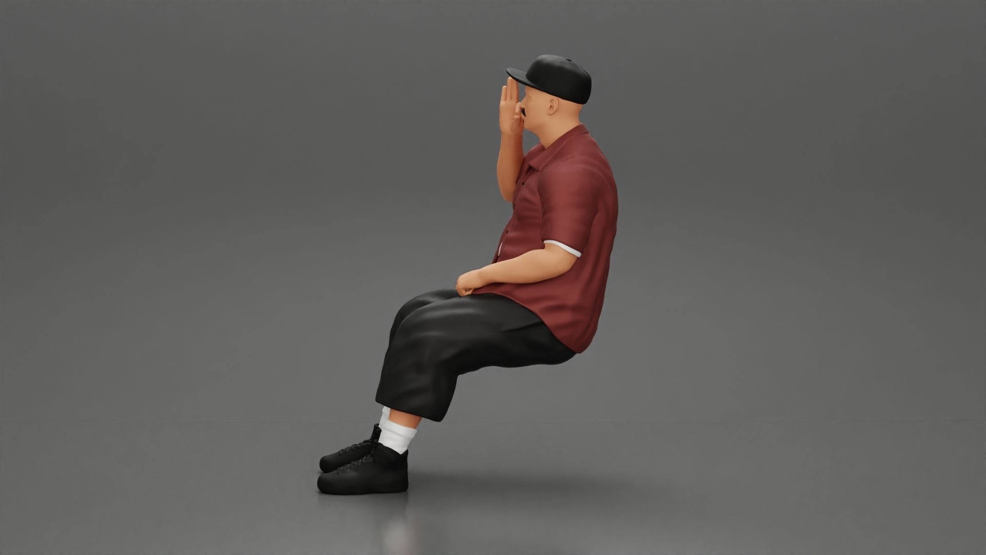 Gangster homie in cap Sitting On the car And Smoking Cigar 3D model 3D ...