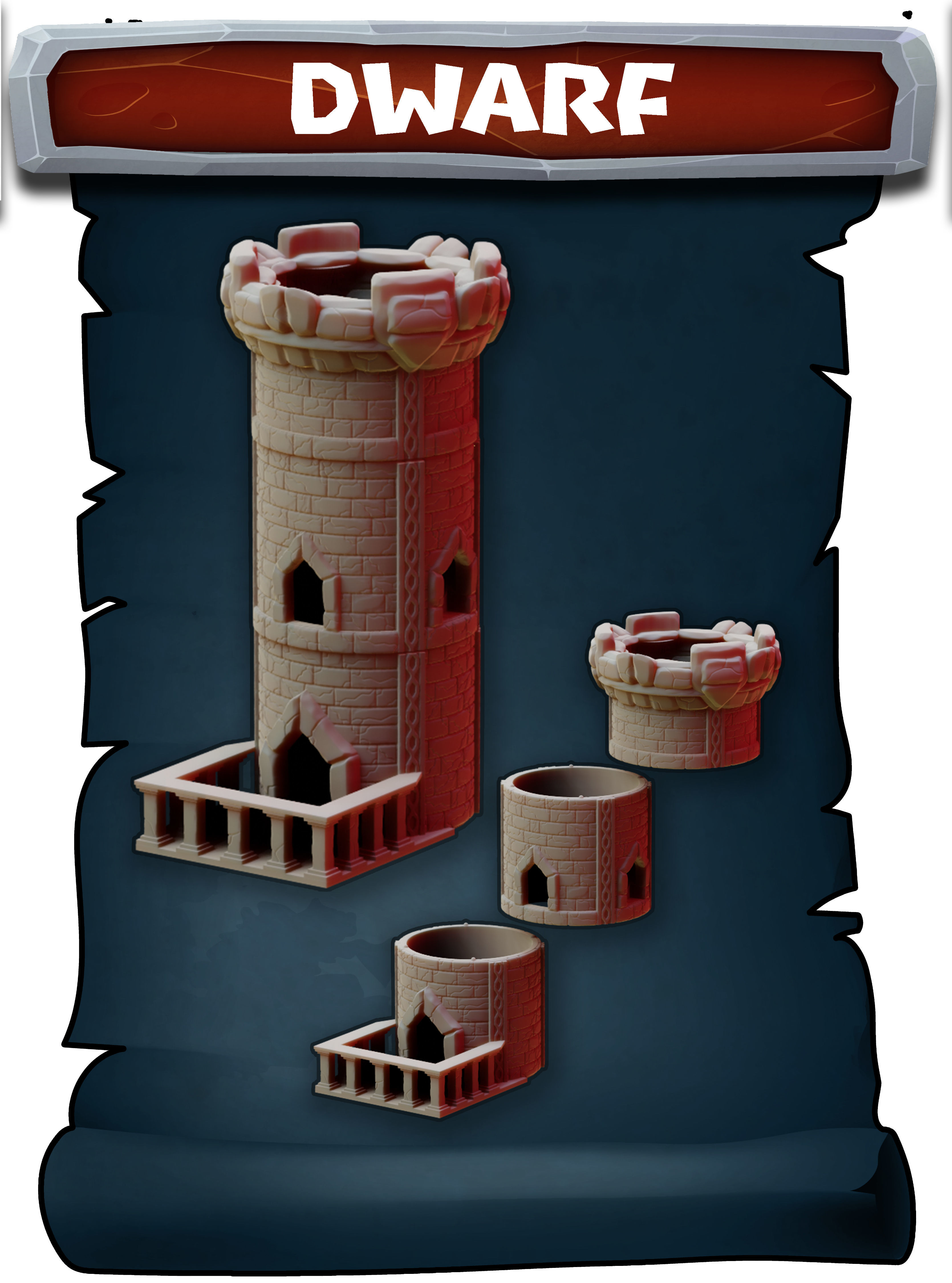 Dwarf tower 3D model 3D printable | CGTrader