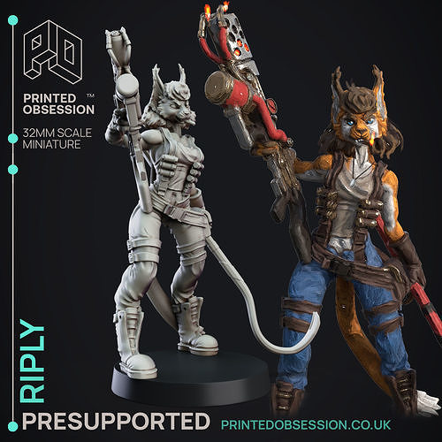 Exterminator Riply - 3D Printable TTRPG - PRESUPPORTED - 32mm 3D model 3D printable | CGTrader