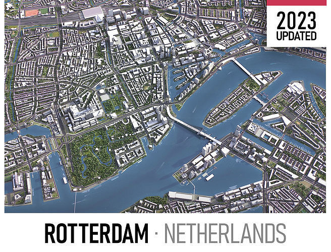 3D model Rotterdam - 3D City VR / AR / low-poly | CGTrader