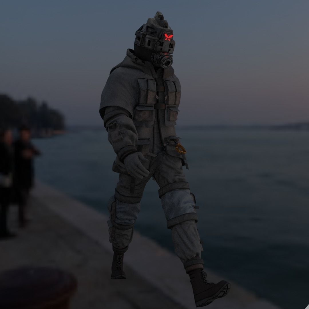 3D model Scifi Character - Cyberpunk Enforcer VR / AR / low-poly | CGTrader