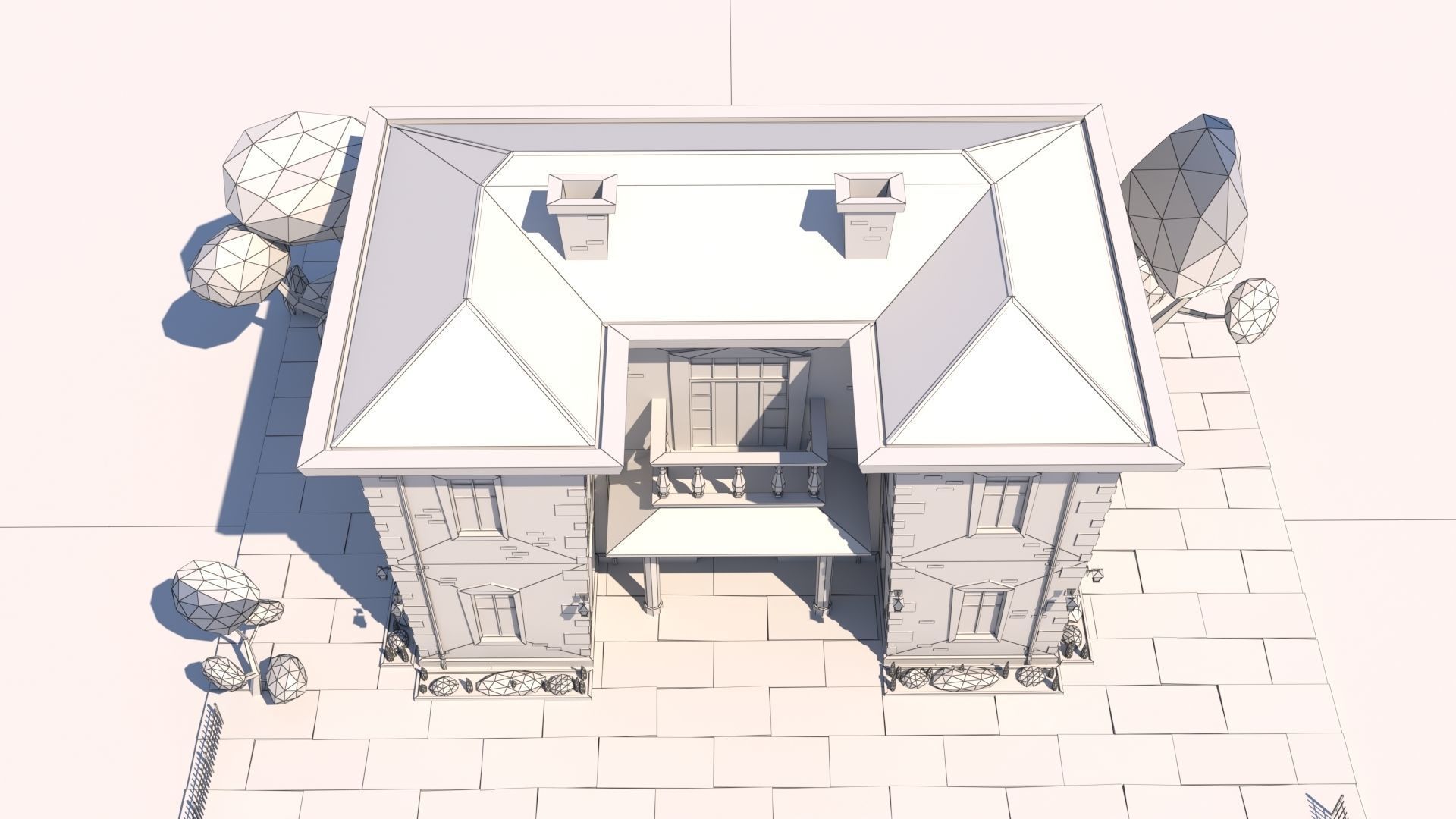3D model Low Poly Stylized European Street House Building 01 VR / AR ...