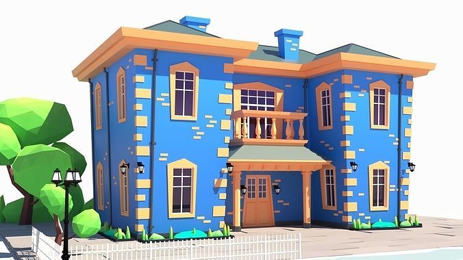 3D model Low Poly Stylized European Street House Building 01 VR / AR ...