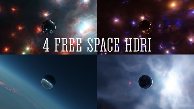 4 space cosmic HDRIs free VR / AR / low-poly 3D model | CGTrader