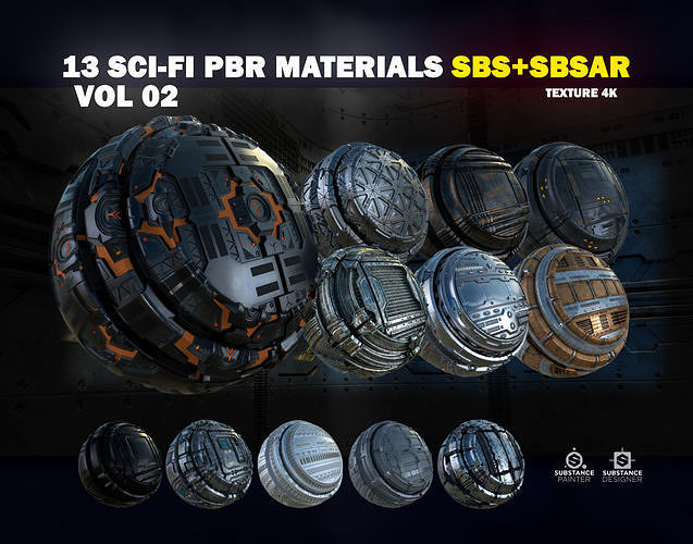 13 Sci-Fi PBR materials Texture | CGTrader
