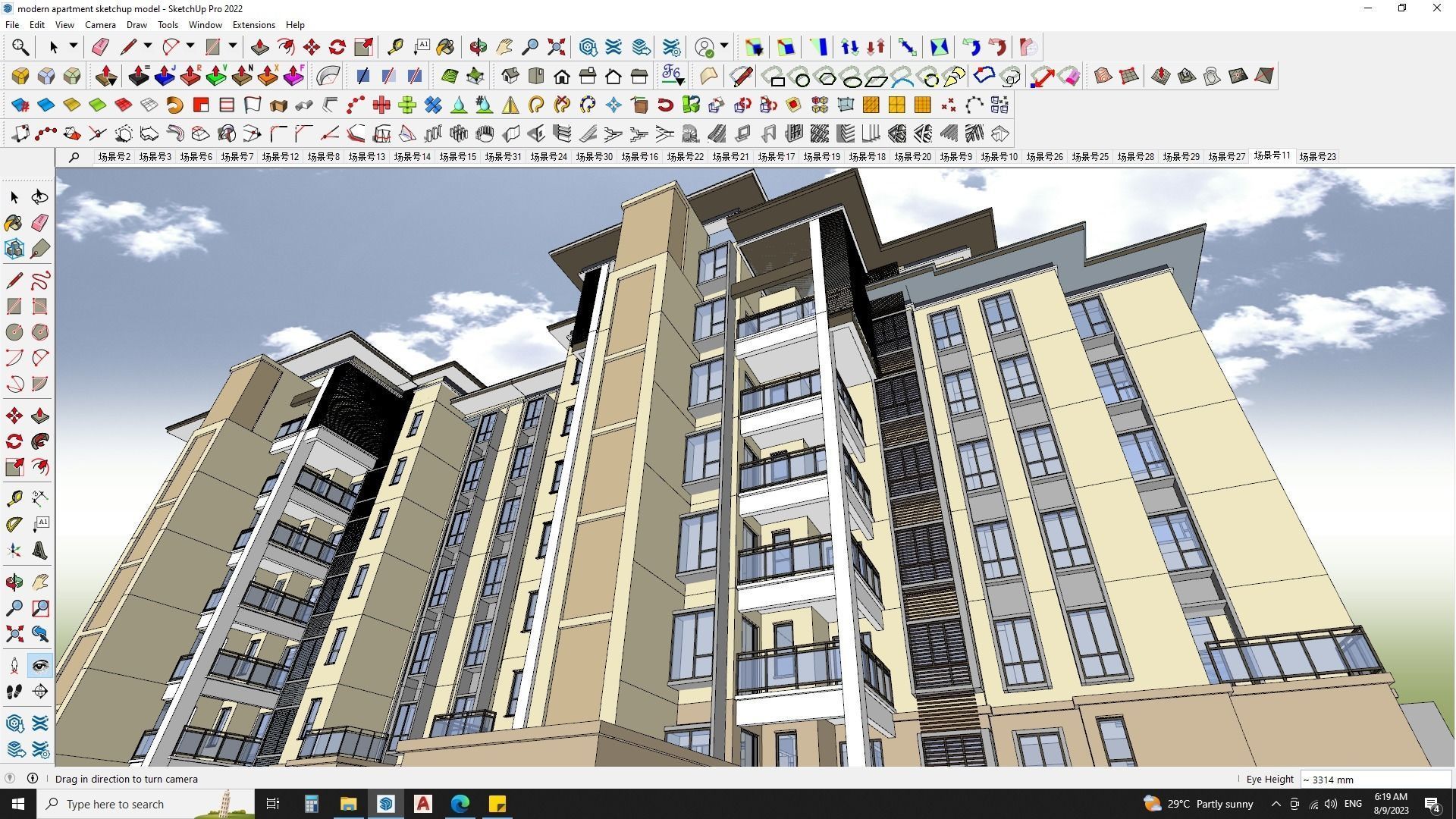 16 APARTMENT BUILDINGS AROUND LANDSCAPE 3D MODEL 3D model | CGTrader