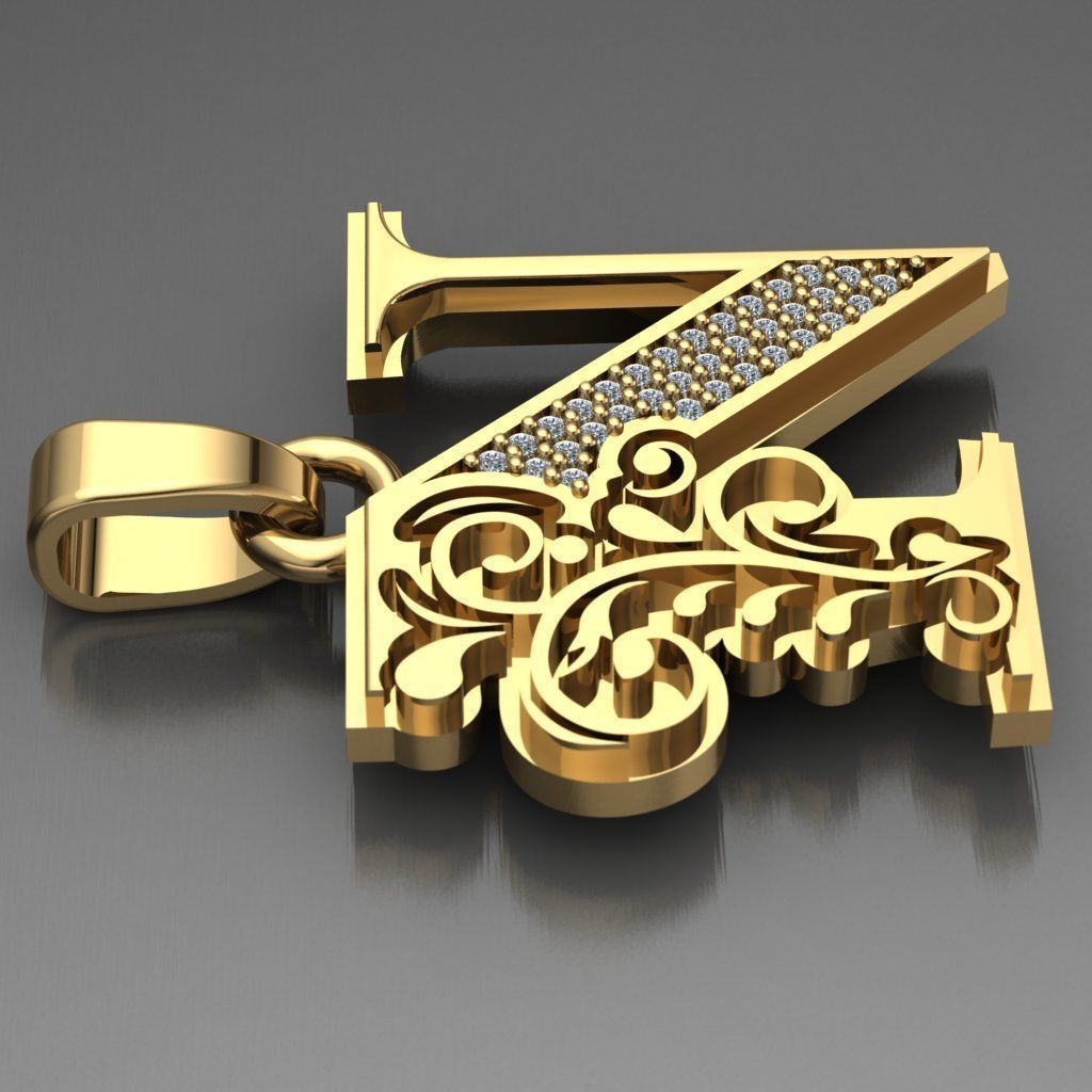 N letter 3D model 3D printable | CGTrader