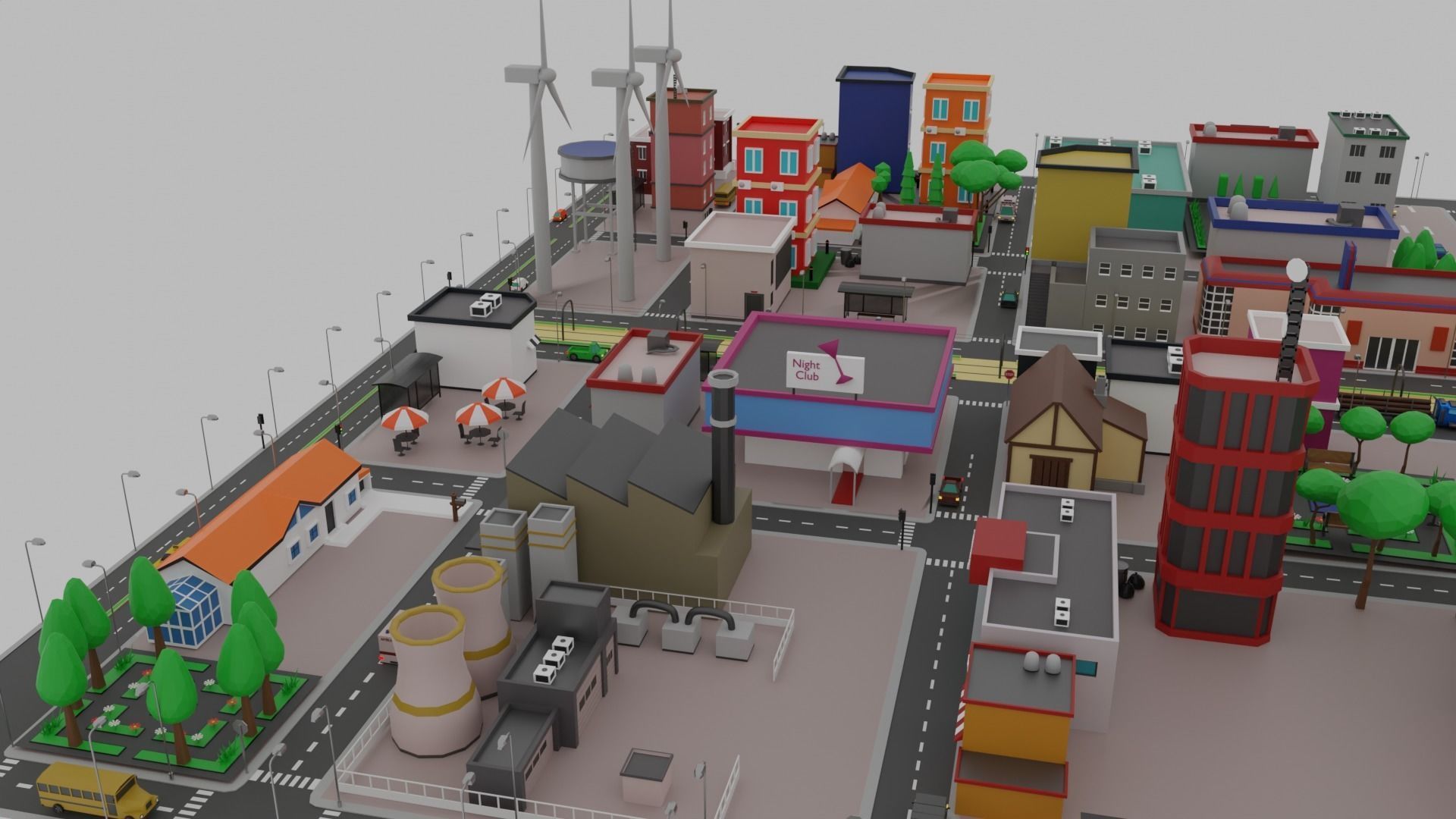 3D model Low Poly City Pack City Asset Game Ready City Pack 3D Model VR ...
