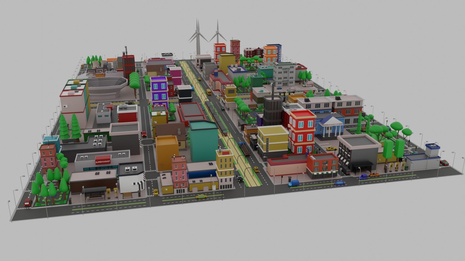 3D model Low Poly City Pack City Asset Game Ready City Pack 3D Model VR / AR / low-poly | CGTrader