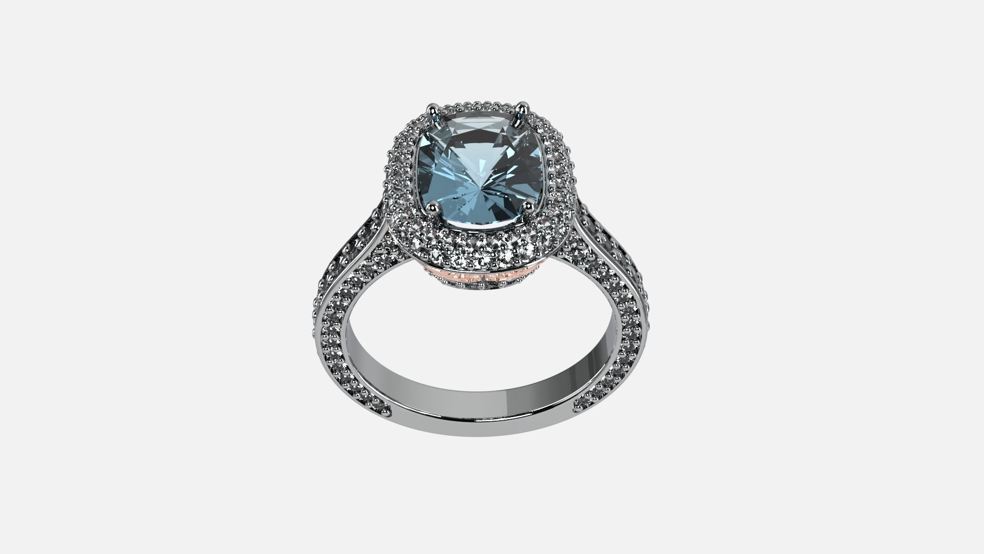 Olivia Jewelry Diamond Ring stl 3D print model 3D print model 3D model ...
